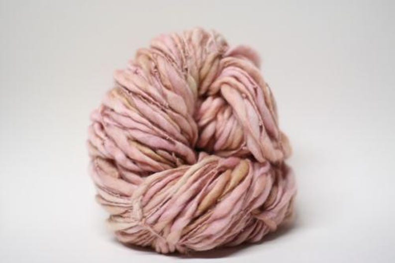 Handspun Thick and Thin Yarn Hand Dyed Tencel Merino Superwash Slub Tts ...