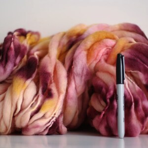 Super Bulky Thick and Thin Yarn Bulky Wool Slub Hand Dyed Hand Spun Tts ...