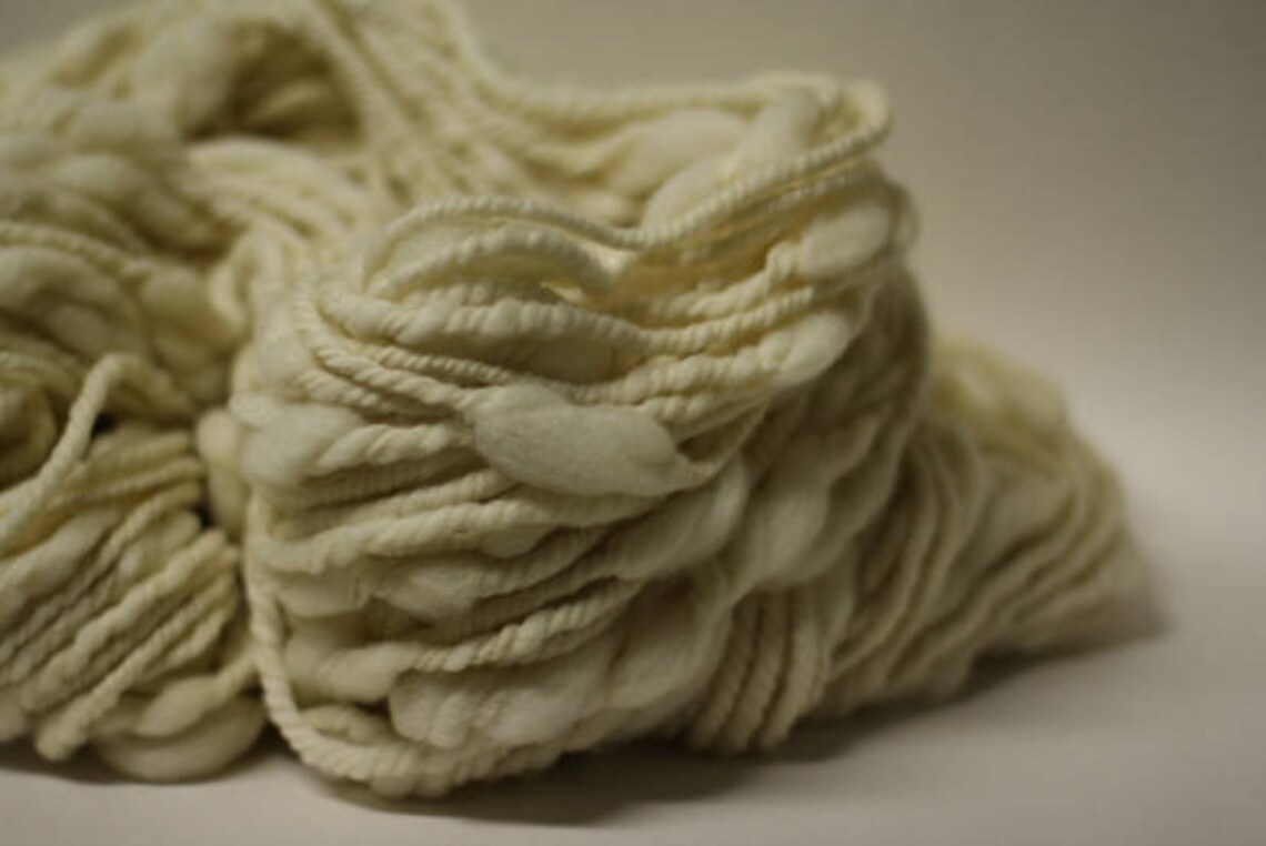 Yarn Handspun Thick N Thin Wool Slub Ttstm Bulk Ecru Natural - Etsy