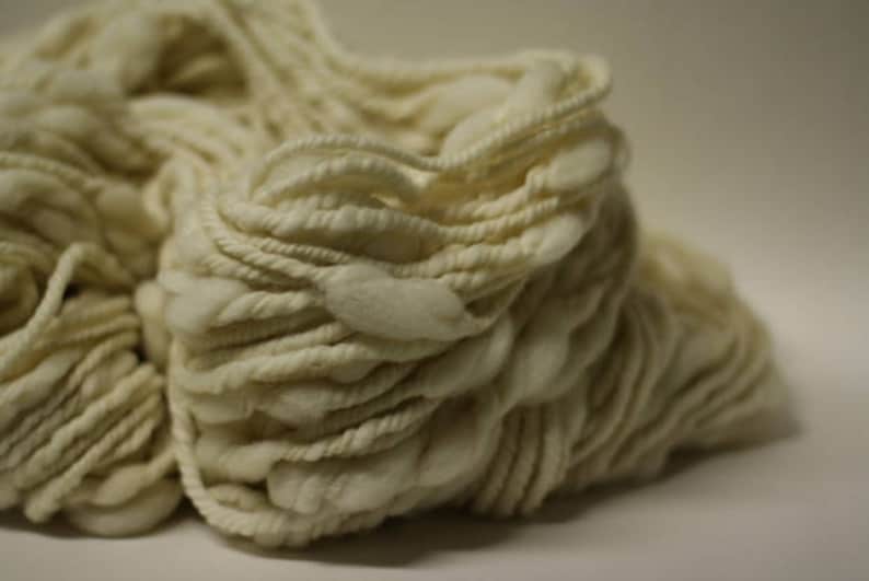 Yarn Handspun Thick N Thin Wool Slub Ttstm Bulk Ecru Natural - Etsy