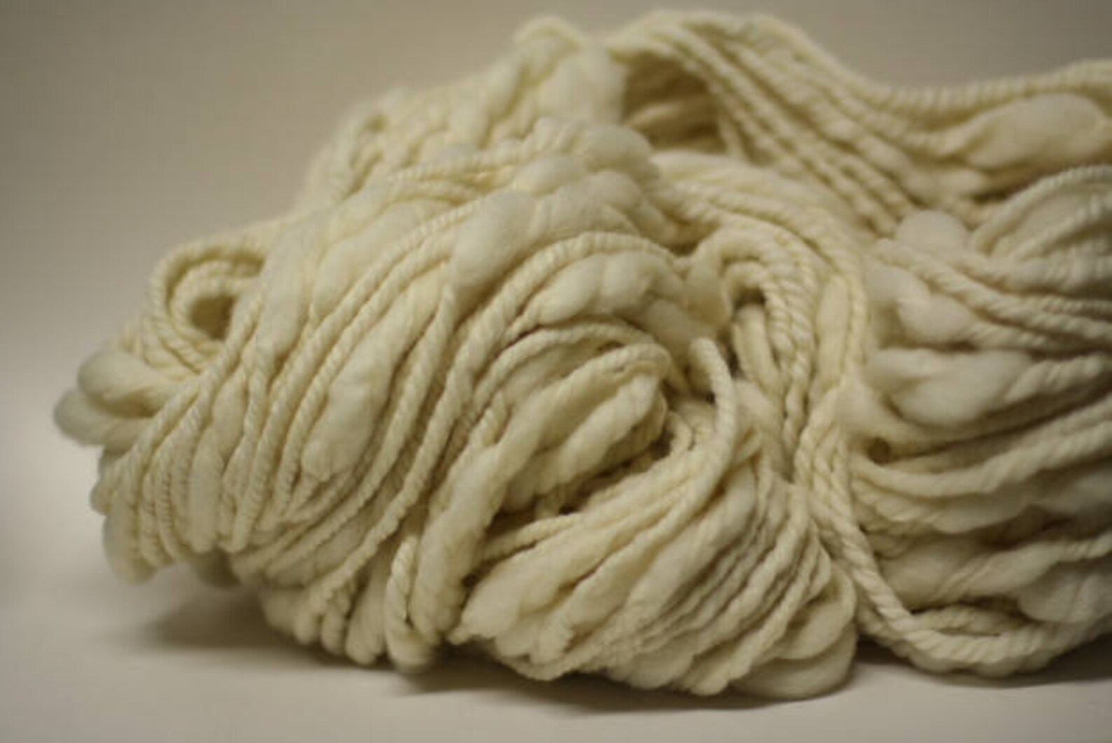 Yarn Handspun Thick N Thin Wool Slub Ttstm Bulk Ecru Natural - Etsy