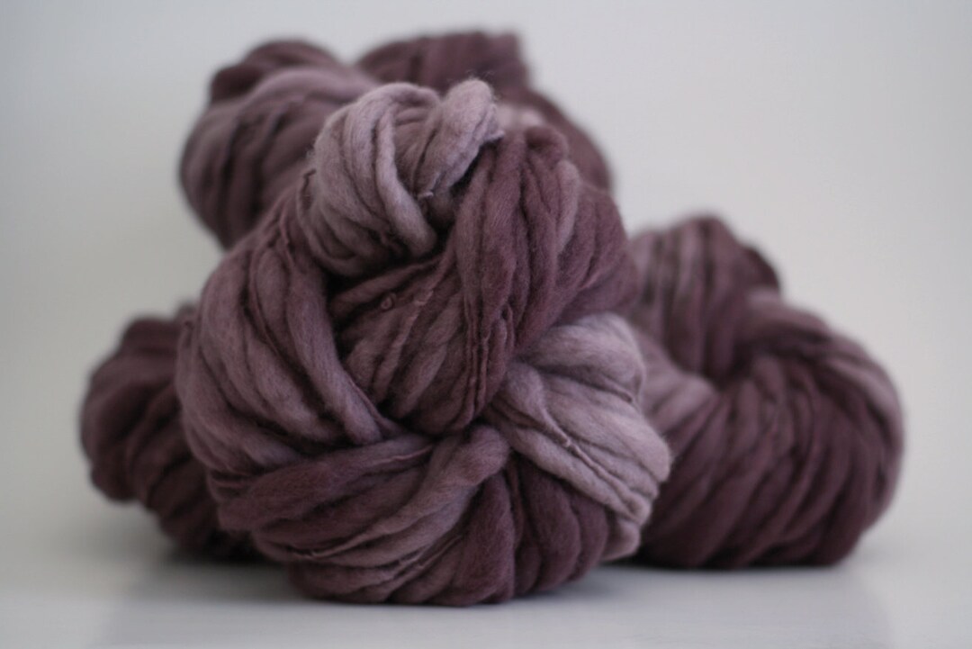 Thick and Thin Yarn Hand Spun Bulky Chunky Wool Slub Hand Dyed TTS ...