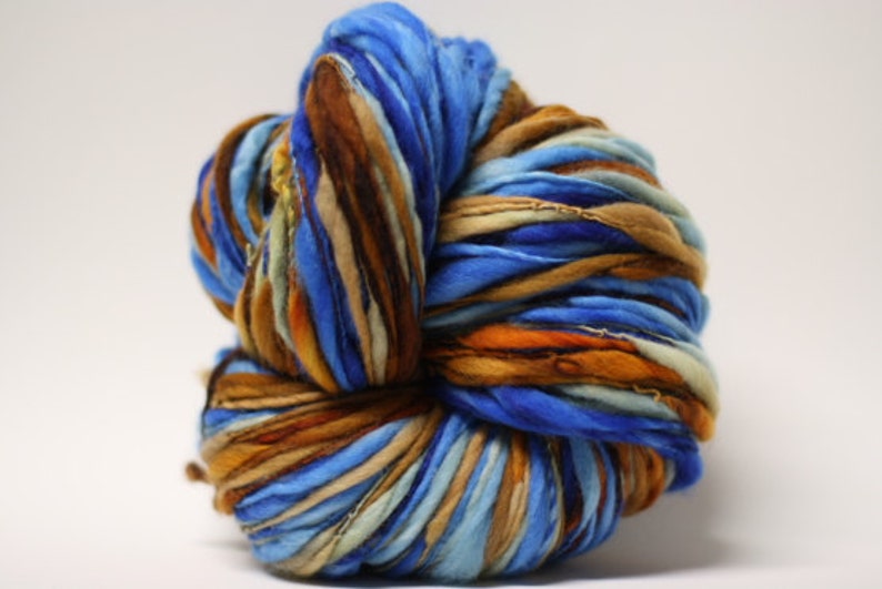 Merino Handspun Thick and Thin Slub Wool Yarn Ttstm Hand - Etsy