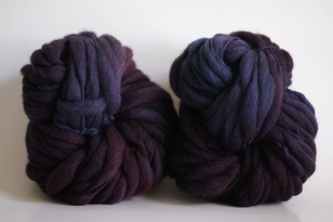 Thick and Thin Yarn Hand Spun Bulky Chunky Wool Slub Hand Dyed TTS ...