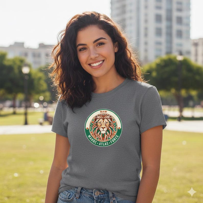 Atlas Lion Zellige - Vintage Moroccan Badge - Moroccan Design T-shirt ...