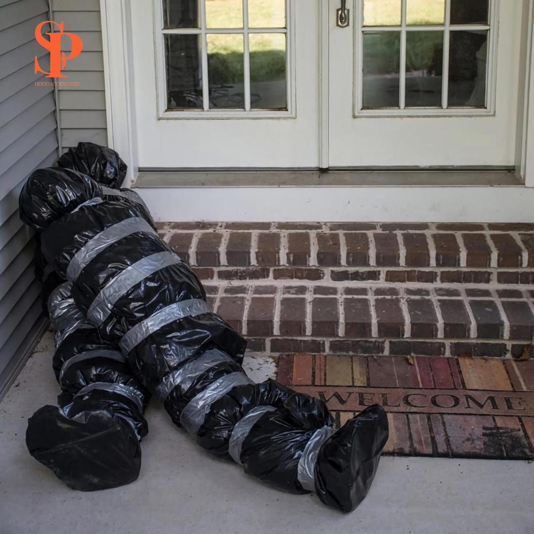 Realistic Halloween Body Bag Prop – Creepy Wrapped Corpse Decoration ...