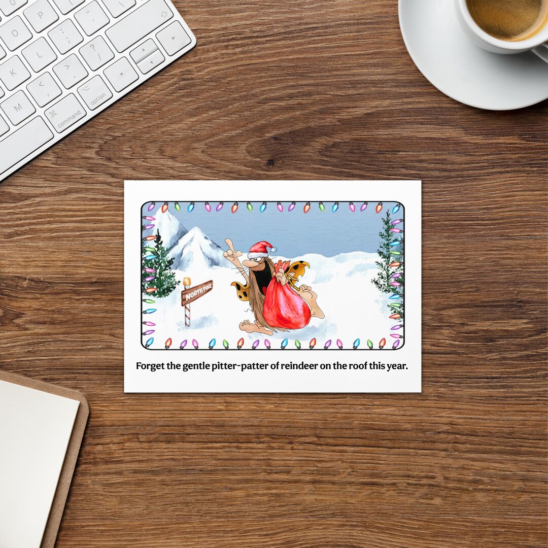 Funny Captain Caveman Christmas Card, Hanna Barbera, Personalized ...