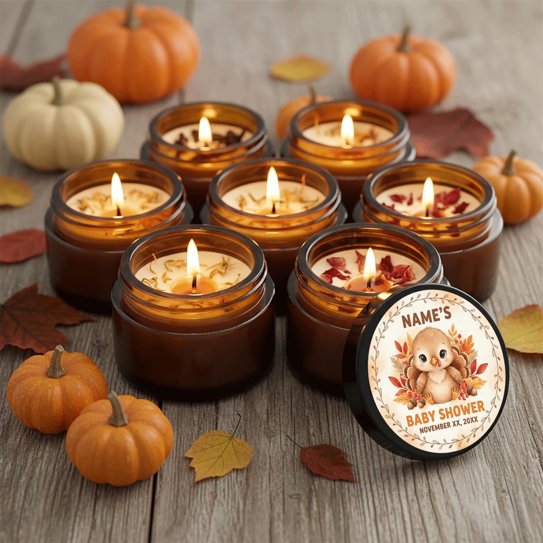 Baby Turkey Baby Shower Favor Candles | 1oz Soy Candle Guest Gifts ...