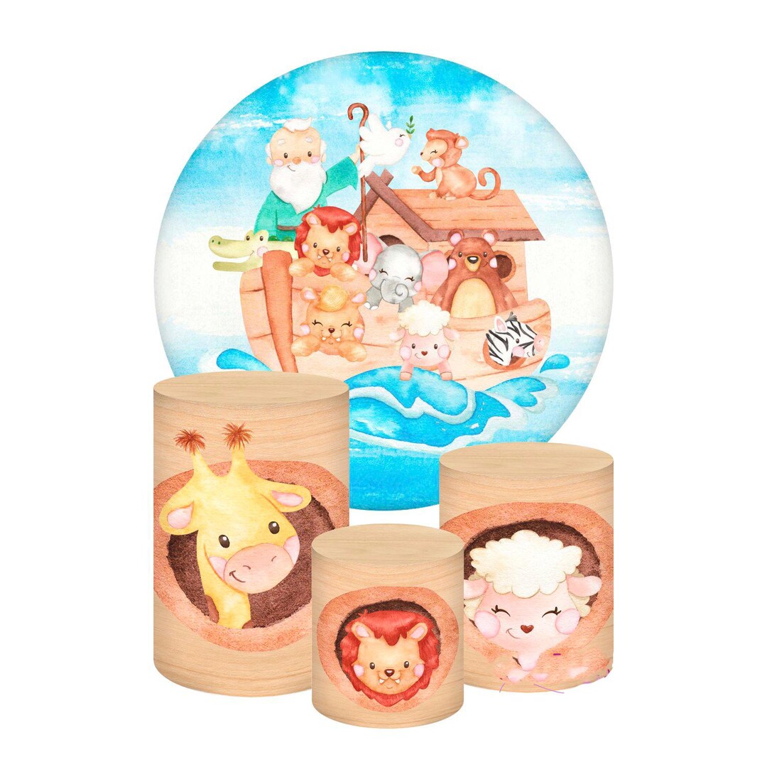 Noah's Ark Round Backdrop and Cylinder Cover - Etsy