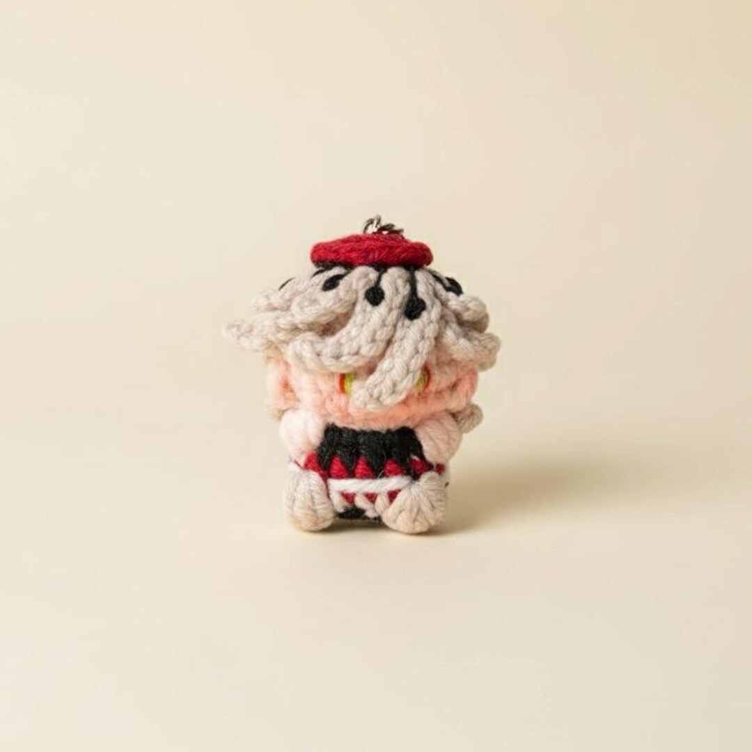Micro Crochet Silver-haired Demon Keychain, 5cm Miniature Hero, Tiny ...
