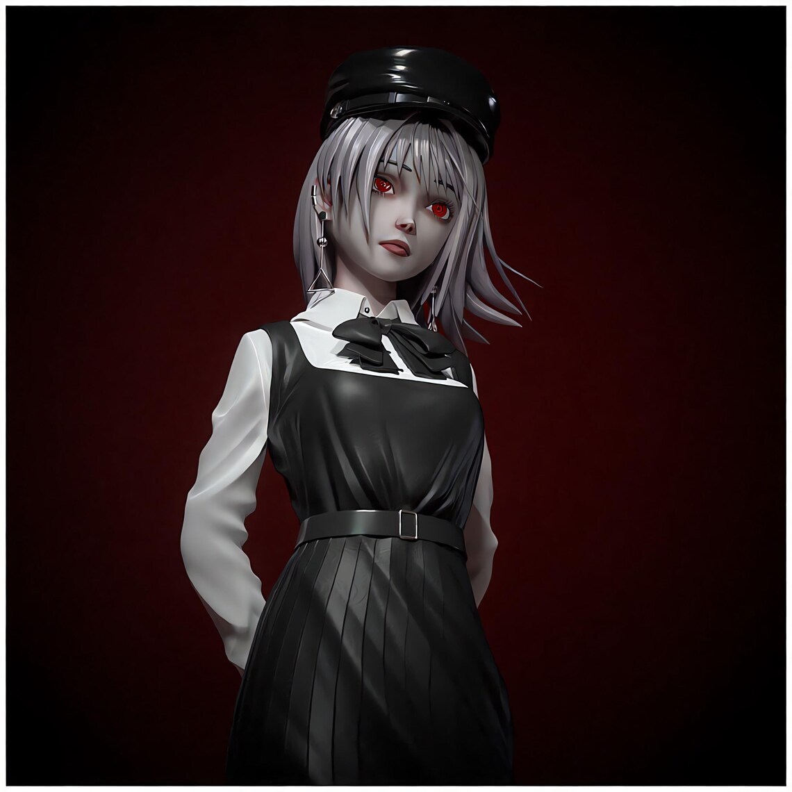 Crimson Reaper Girl STL 3D Print Figurine | Dark Fantasy Female Statue ...