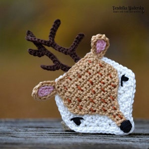 Crochet Pattern - Deer Applique - by Vendulkam Crochet, Digital Pattern ...