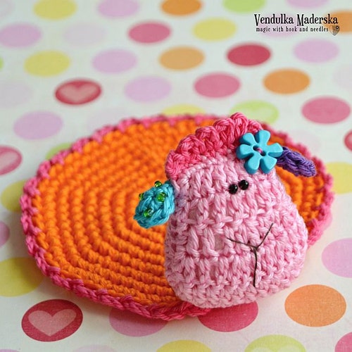 Crochet Pattern Sheep Coaster by Vendulkam / Kitchen Table / - Etsy