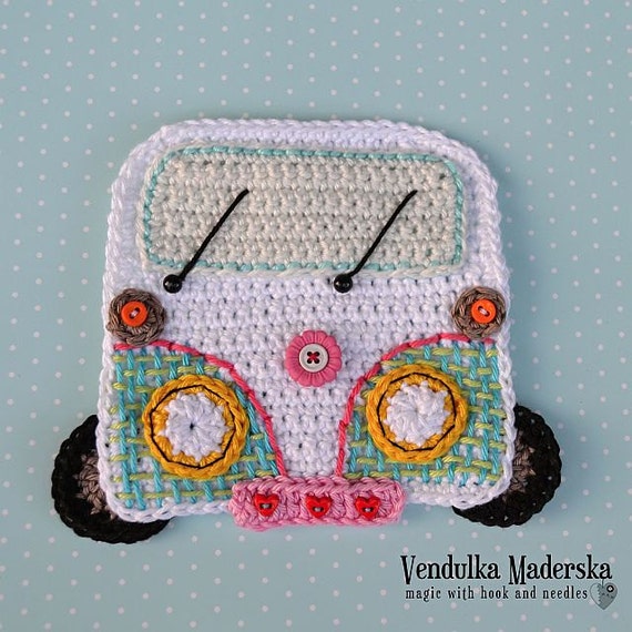 Crochet Car / Camper Coaster Crochet Pattern DIY - Etsy