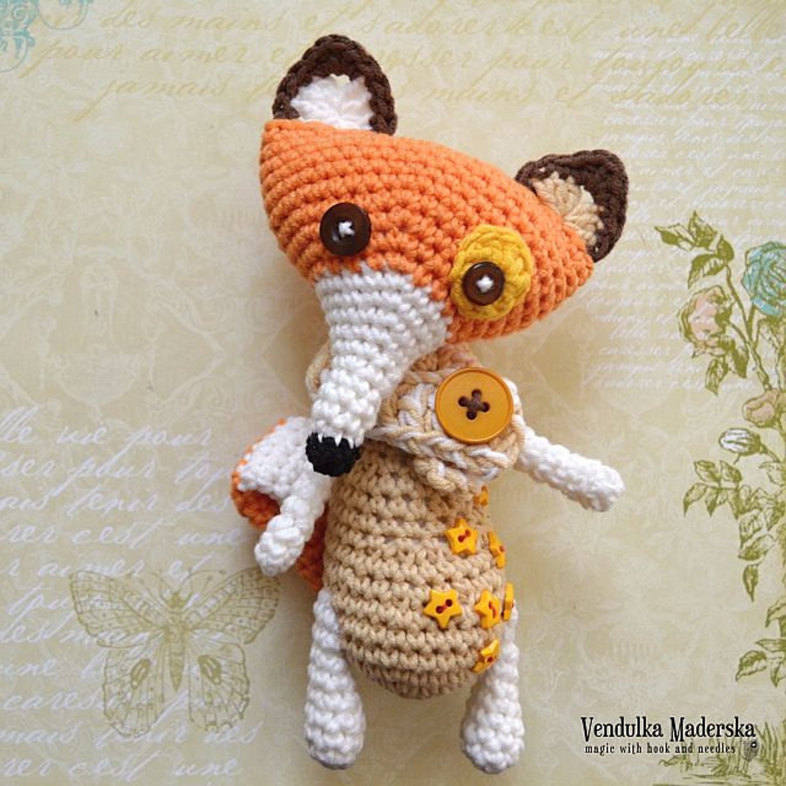 Crochet Pattern Fox by Vendulkam Amigurumi/ Crochet Toy - Etsy