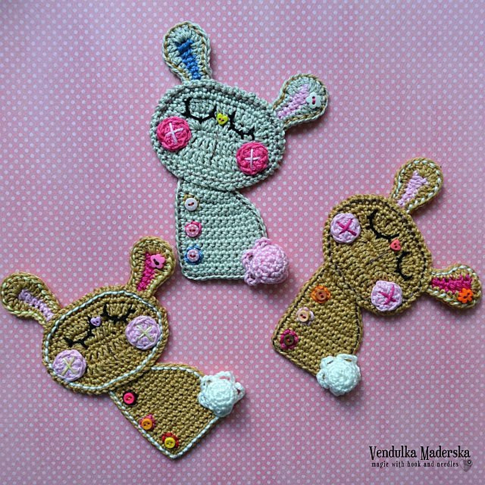 Crochet Bunny Applique Crochet Pattern DIY - Etsy