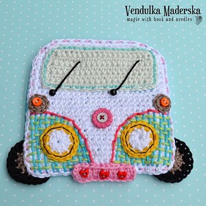 Crochet Car / Camper Coaster - Crochet Pattern, DIY - Etsy