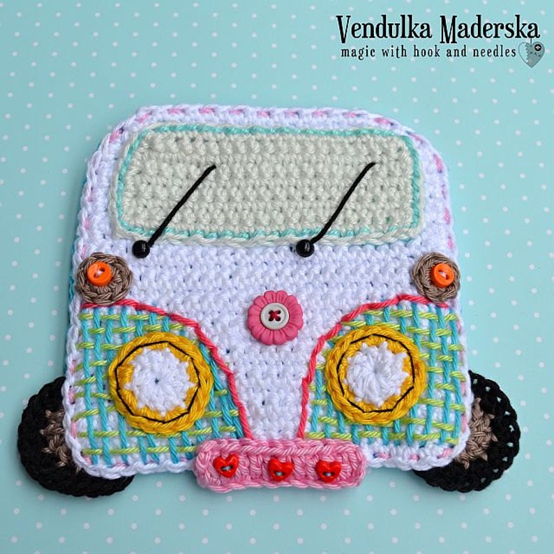 Crochet Car / Camper Coaster Crochet Pattern DIY - Etsy