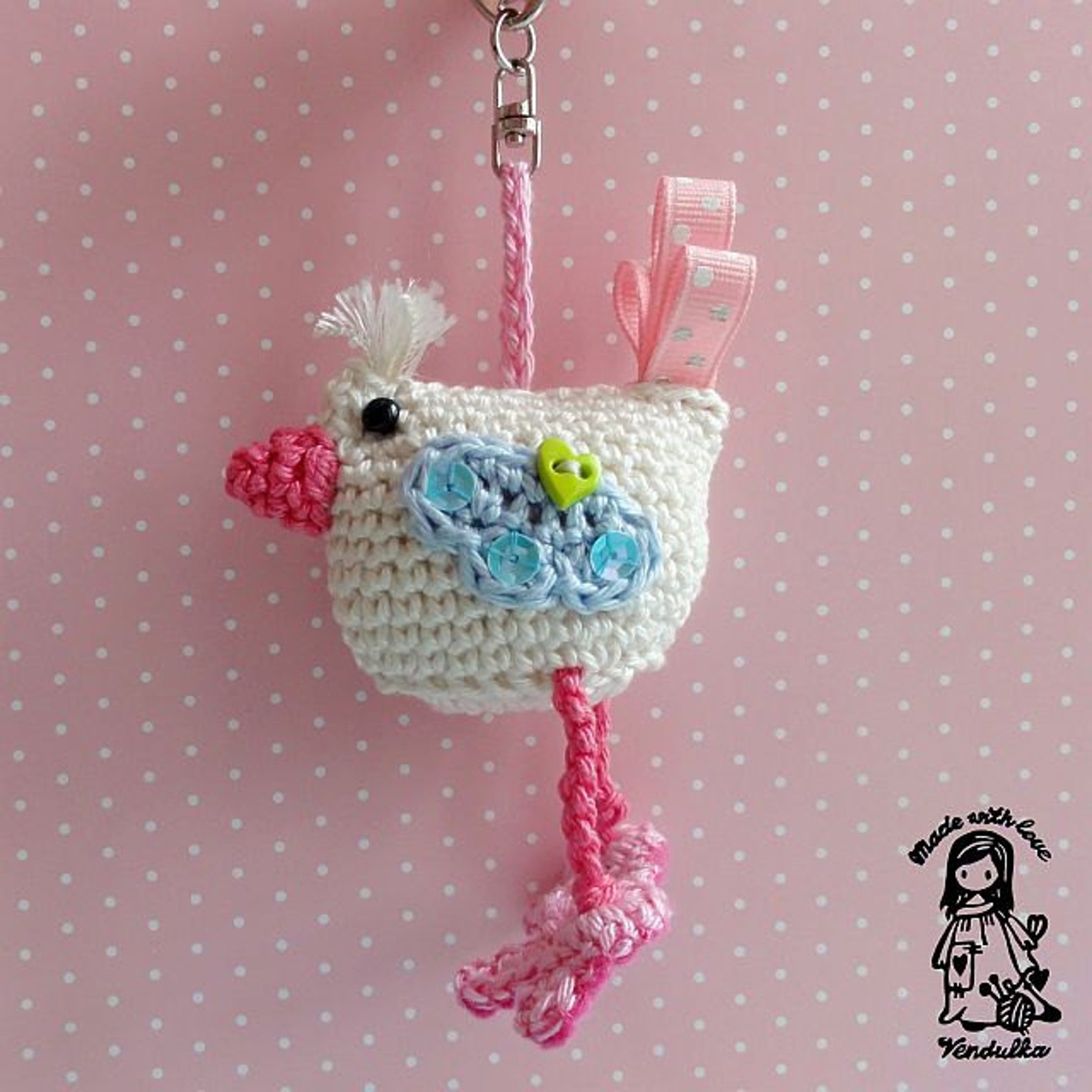 Crochet Pattern - Bird - Hanger / Pendant / Key Chain, DIY - Etsy