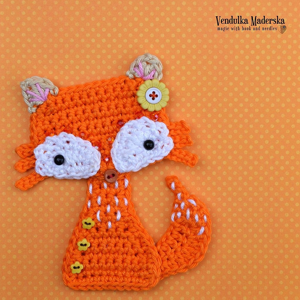 Crochet Pattern - Fox Applique - by Vendulkam Crochet, Digital Pattern ...