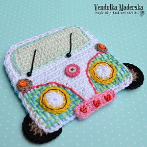 Crochet Car / Camper Coaster - Crochet Pattern, DIY - Etsy