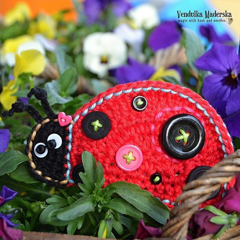 Crochet Ladybug Applique Pattern DIY - Etsy