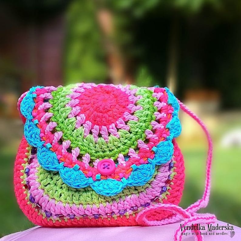 Crochet Bag Pattern | Girls Crochet Bag | Colorful Handbag Purse PDF ...