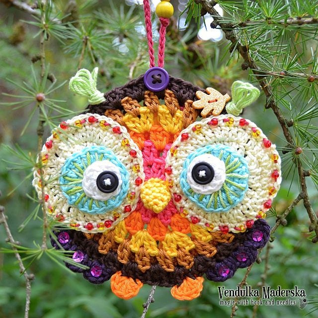 Crochet Pattern Owl Ornament by Vendulkam/ Autumn Decoration - Etsy