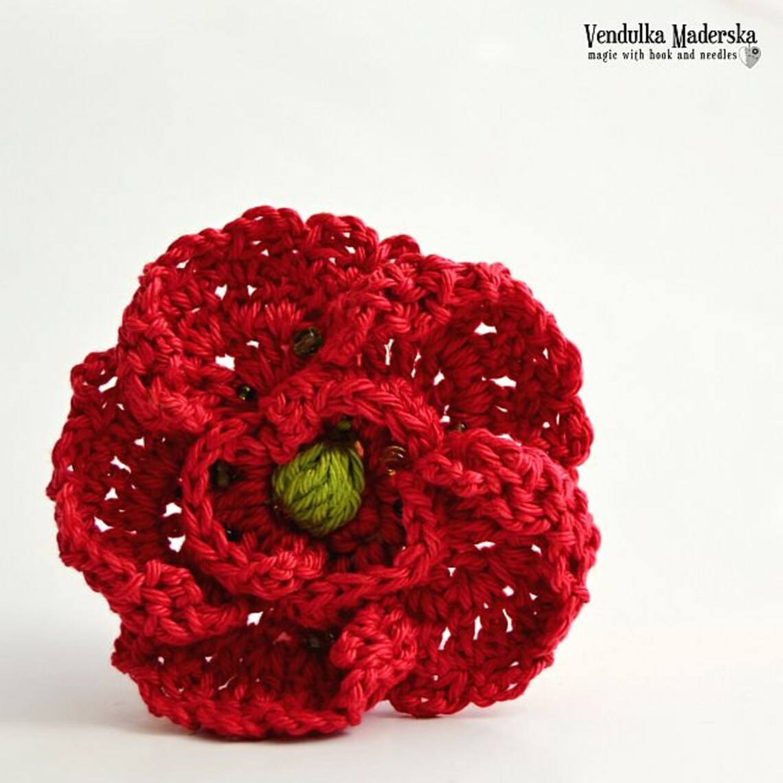 Crochet Poppy Flower Brooch Pattern DIY - Etsy