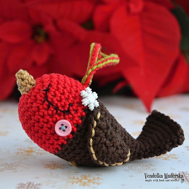 Crochet Pattern Robin Bird Christmas Ornament / Decoration - Etsy