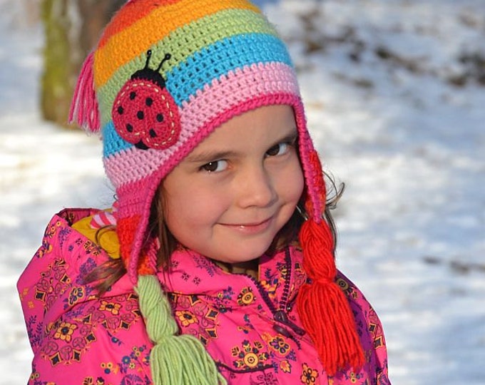 Crochet Pattern 053 Valentine Love Bug Earflap Hat All Sizes - Etsy Denmark