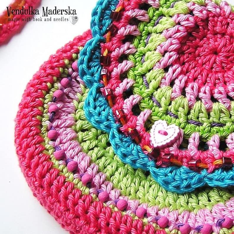 Crochet Bag Pattern | Girls Crochet Bag | Colorful Handbag Purse PDF ...