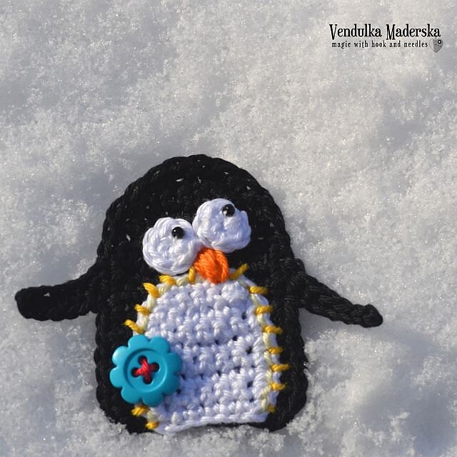 Crochet Pattern Penguin Applique by Vendulkam Digital | Etsy