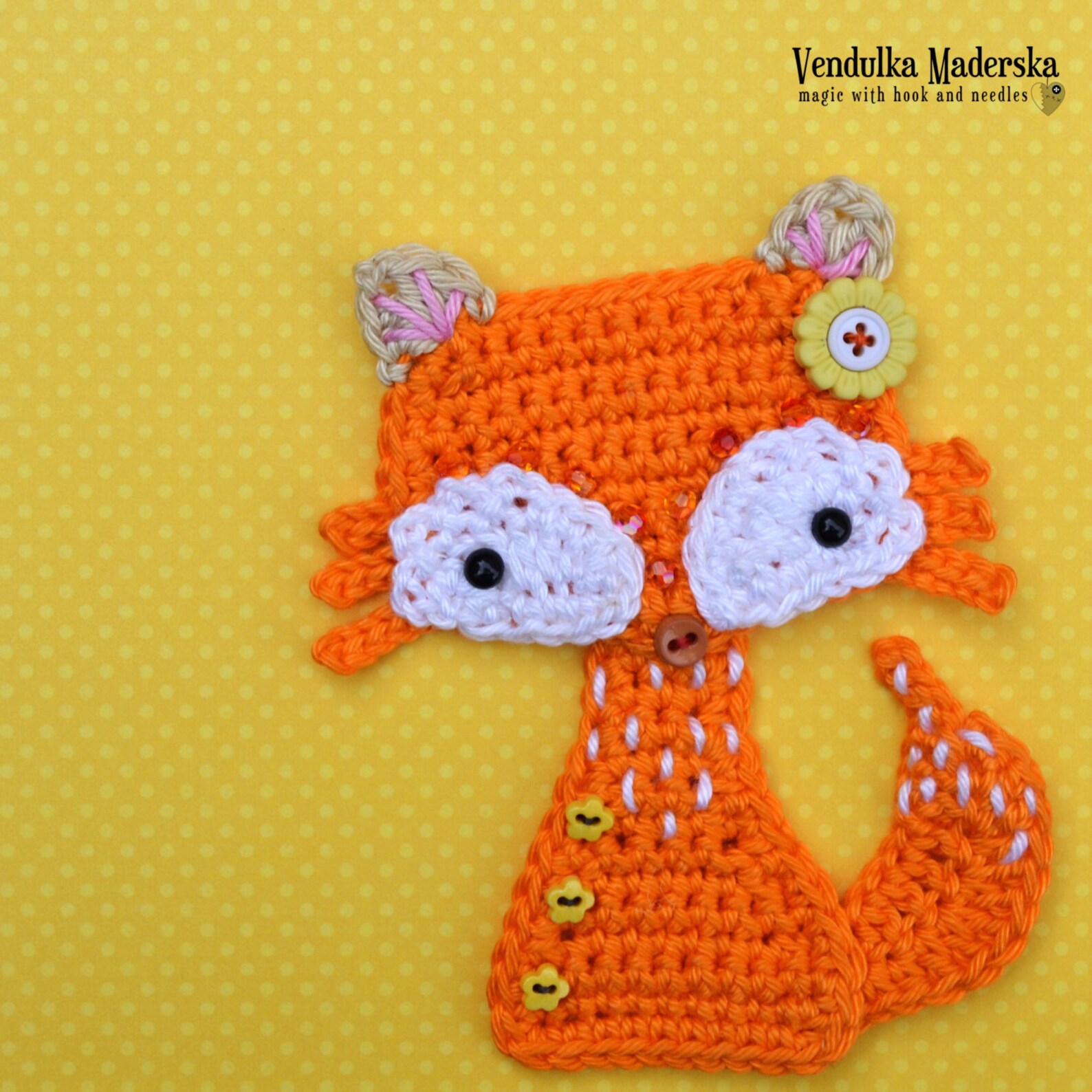 Crochet Pattern Fox Applique by Vendulkam Crochet Digital - Etsy