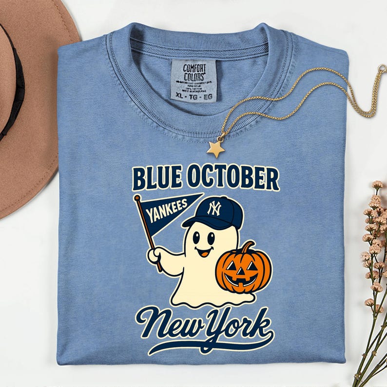 Blue October New York Yankees Ghost PNG | Halloween Baseball Digital ...