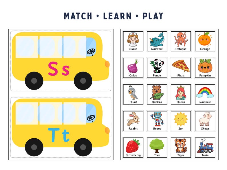 Alphabet Matching Game Worksheet | Montessori Printable Digital ...