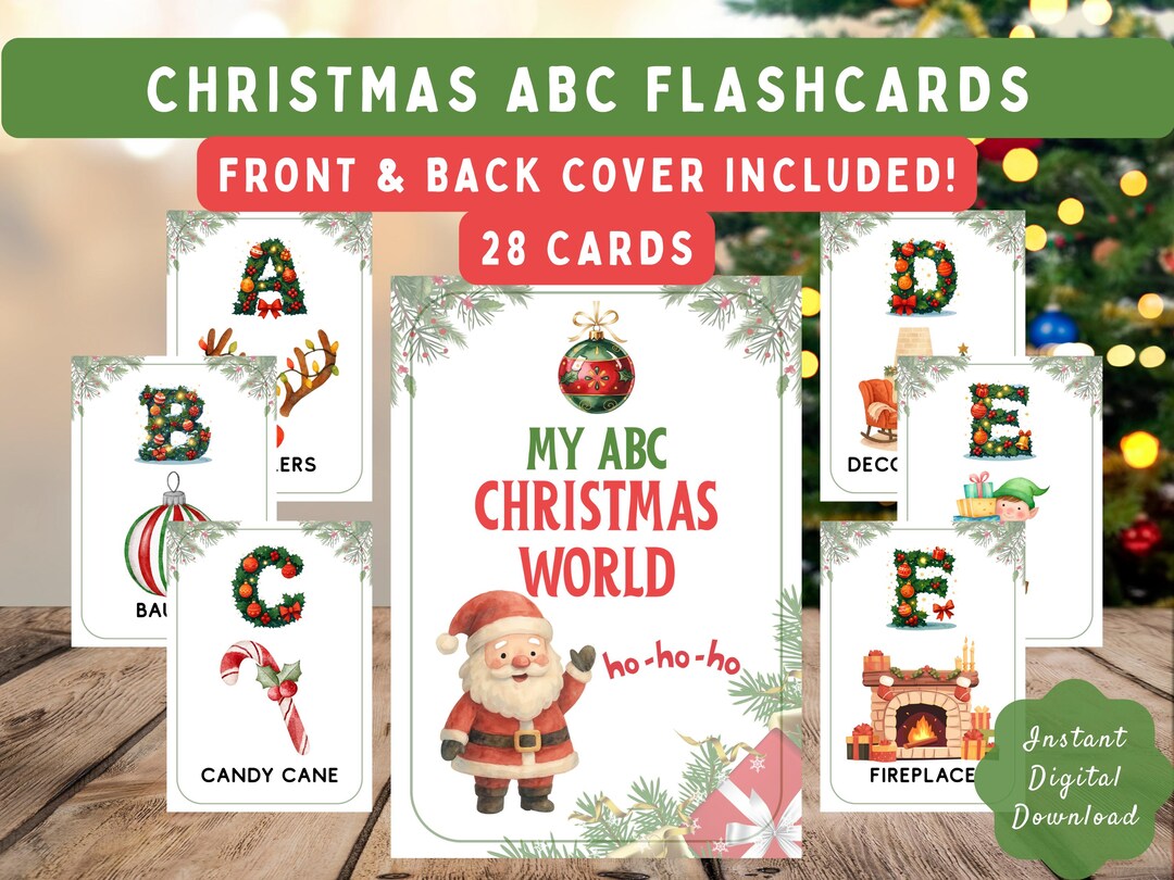 28 Printable Christmas ABC Flashcards, Kids Flashcards, Kids Activity ...