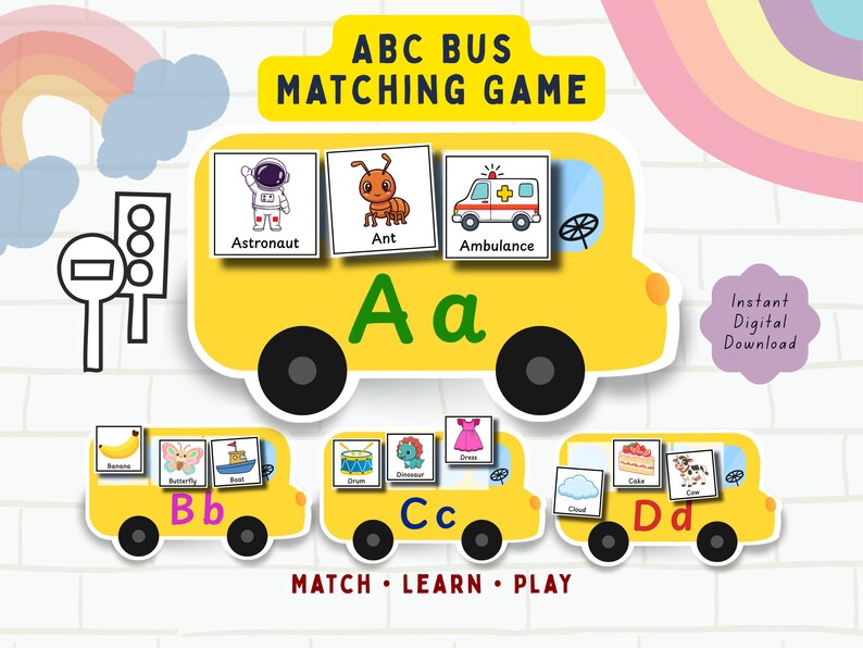 Alphabet Matching Game Worksheet | Montessori Printable Digital ...