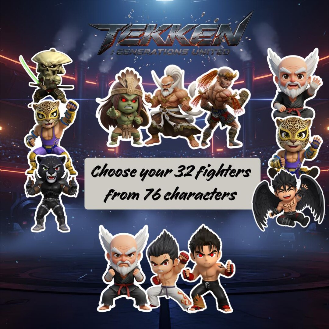 Chibi Tekken Sticker Sheet, All Characters Mini Decals for Planners ...