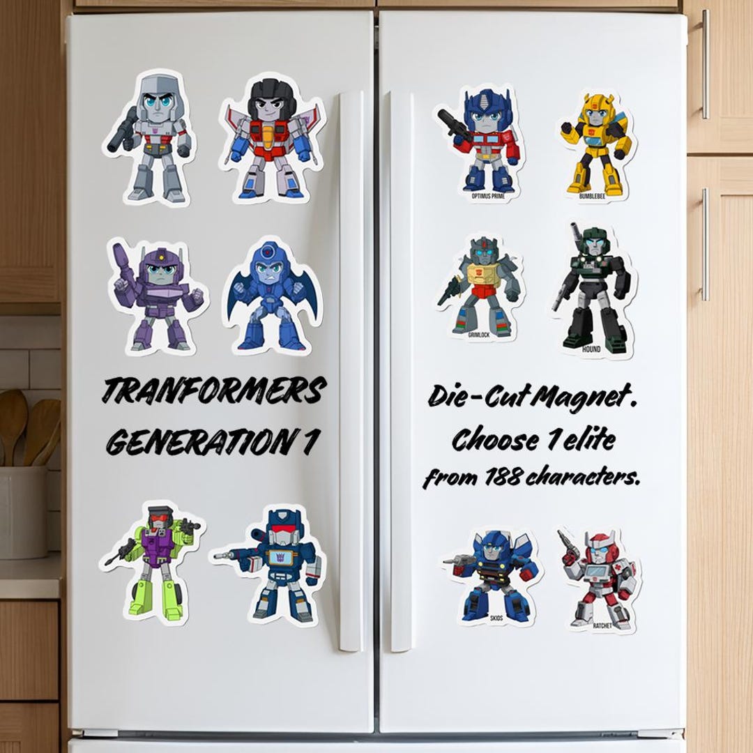 Chibi Transformers G1 Die-cut Magnets, 1980s Retro Toy Art, Autobot and ...