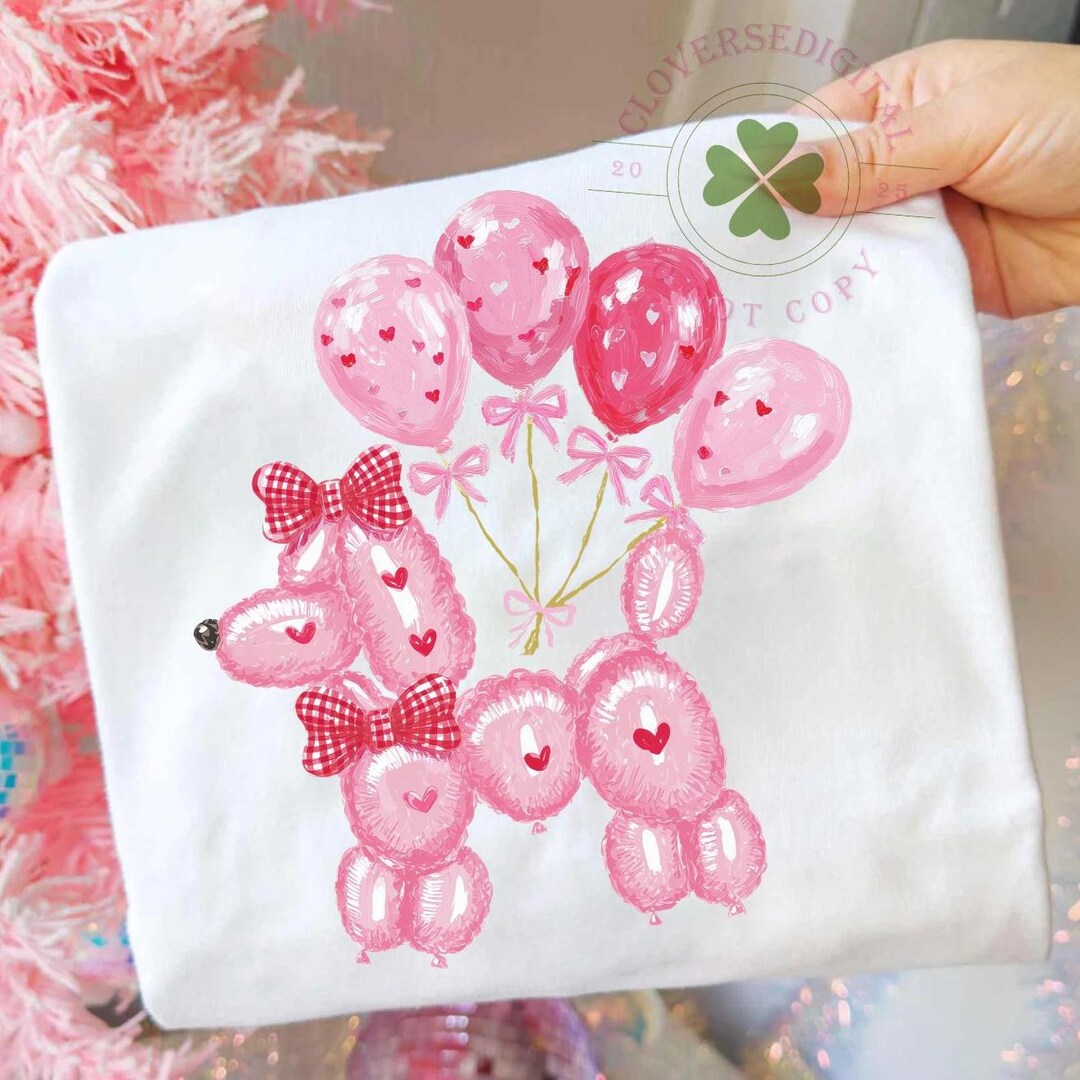 Pink Brushstroke Balloon Dog PNG, Valentine Balloon Animal Clipart ...