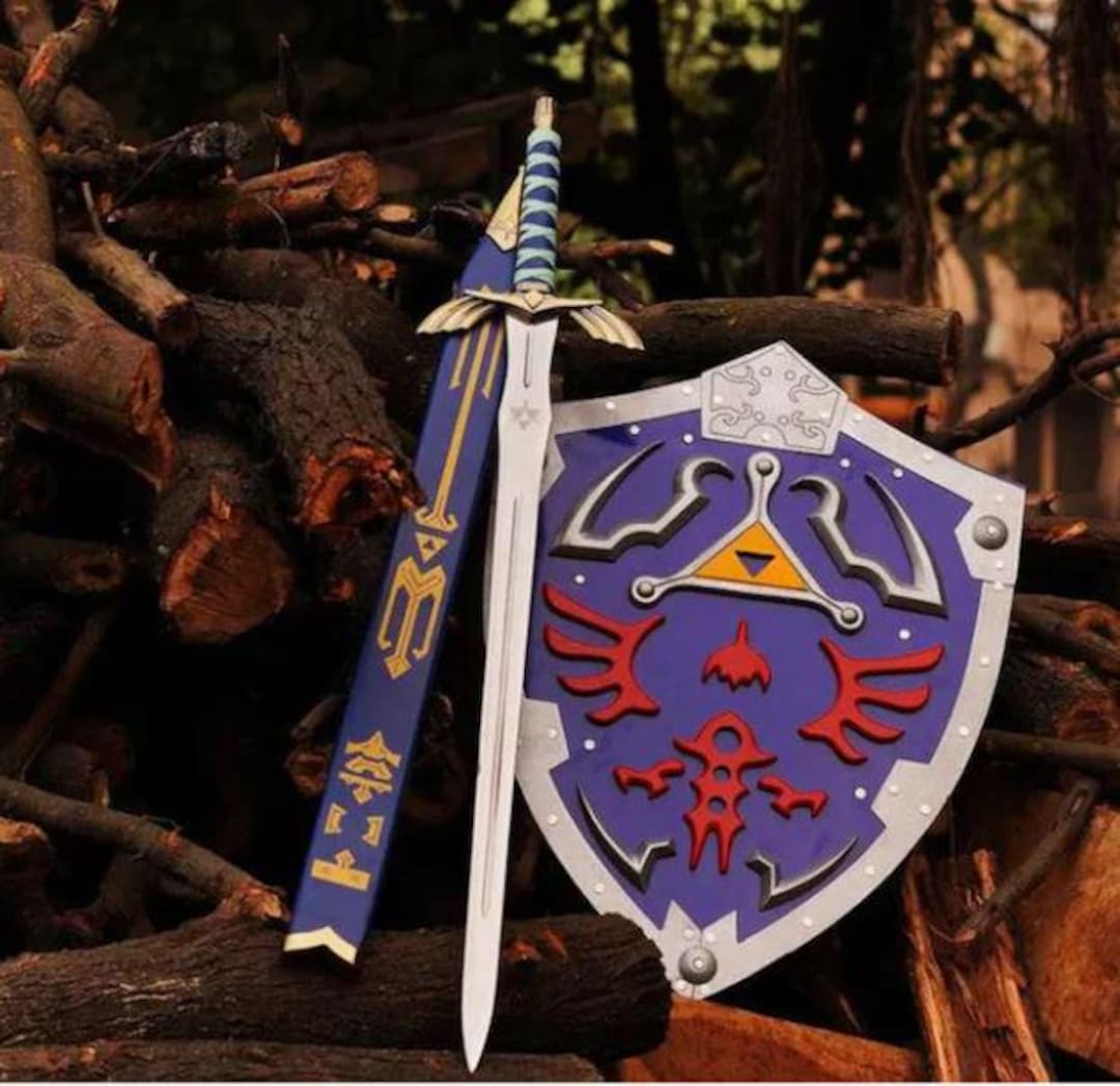 Handmade Zelda Sword With Shield, Replica Swords, Sword With Scabbard ...