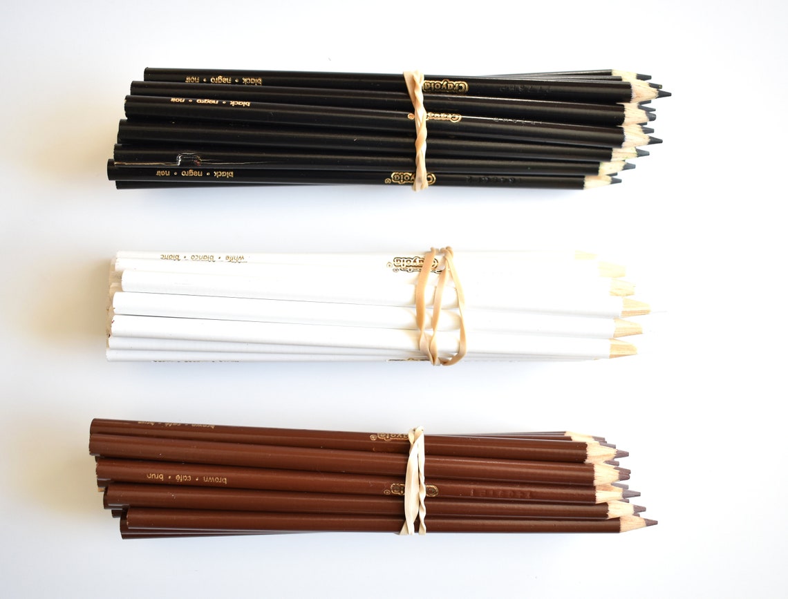 20 Colored Crayola Pencils Black Pencils Brown Crayola | Etsy