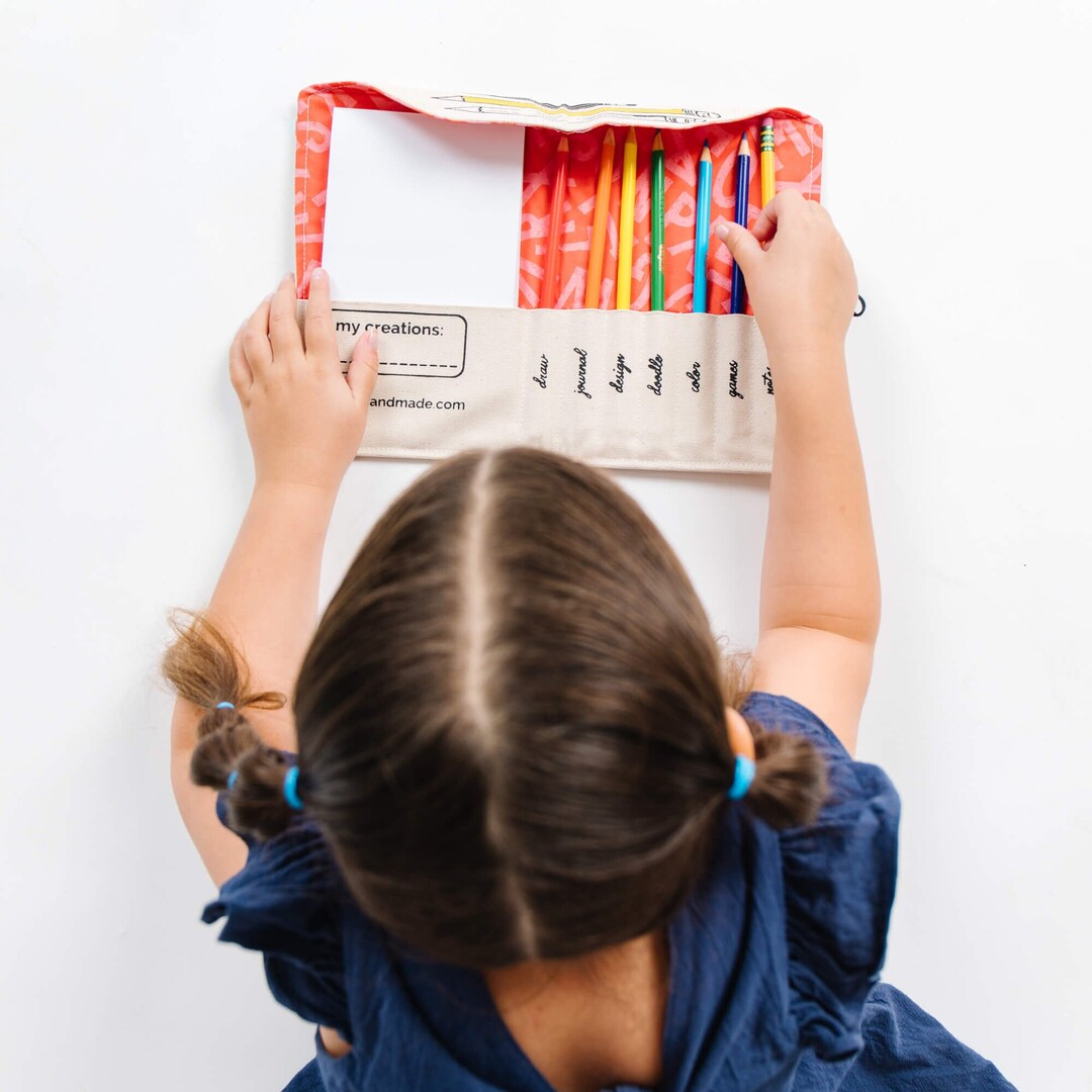 Kids Colored Pencils, Home School Supplies, Travel Pencil Pouch ...