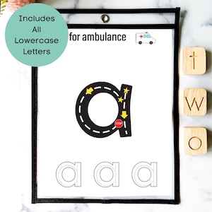 Preschool Tracing Page Alphabet Tracing Road-themed Alphabet Preschool ...