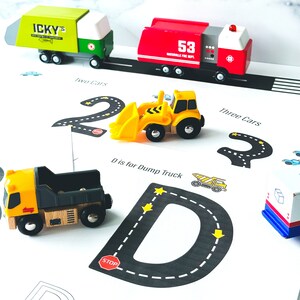 Alphabet & Numbers Road Trace Letters Tracing Mat Road Numbers ...