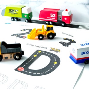 Alphabet & Numbers Road Trace Letters Tracing Mat Road Numbers ...