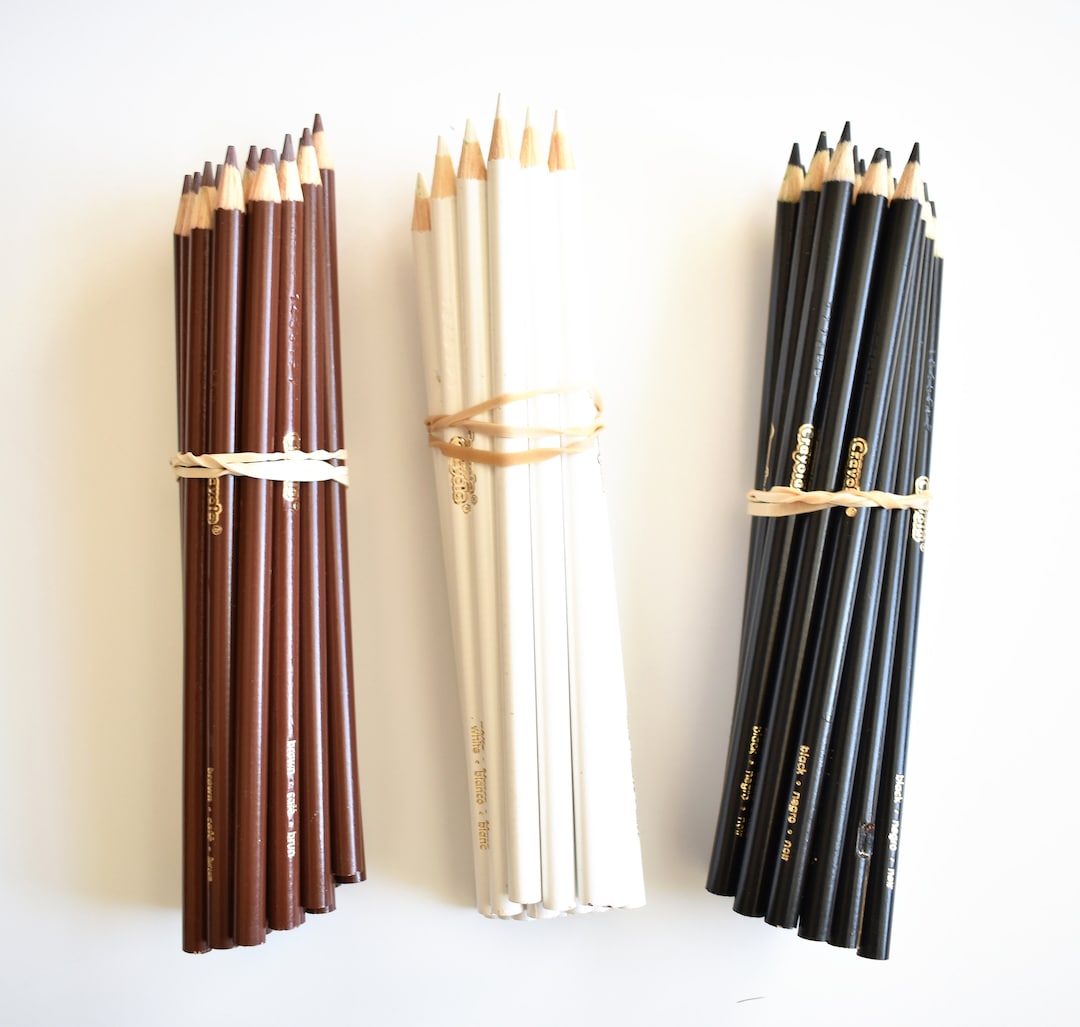 20 Colored Crayola Pencils, Black Pencils, Brown Crayola Pencils, White ...