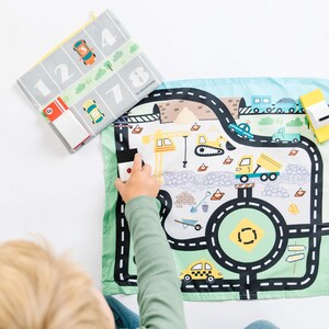 Toy Car Mat & Pouch Toy Car Carrier Portable Toy for Travel Road Trip ...