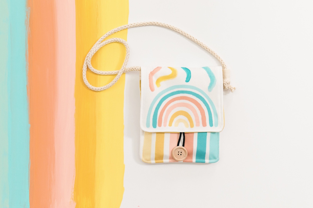 Pink Rainbow Bag Boho Rainbow Purse Rainbow Gift for Girl Muted Rainbow ...